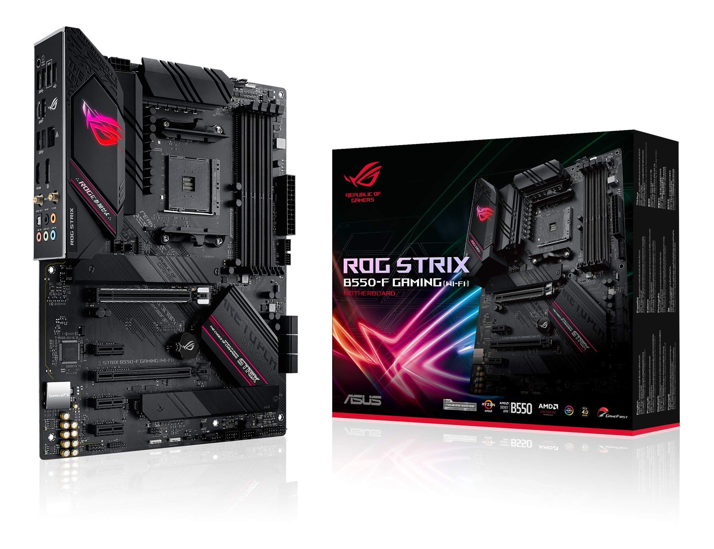 ASUS ROG Strix B550-F Gaming AMD AM4 ATX Motherboard with WiFi 6, PCIe 4.0, 2.5Gb LAN, HDMI 2.1, Aura Sync
