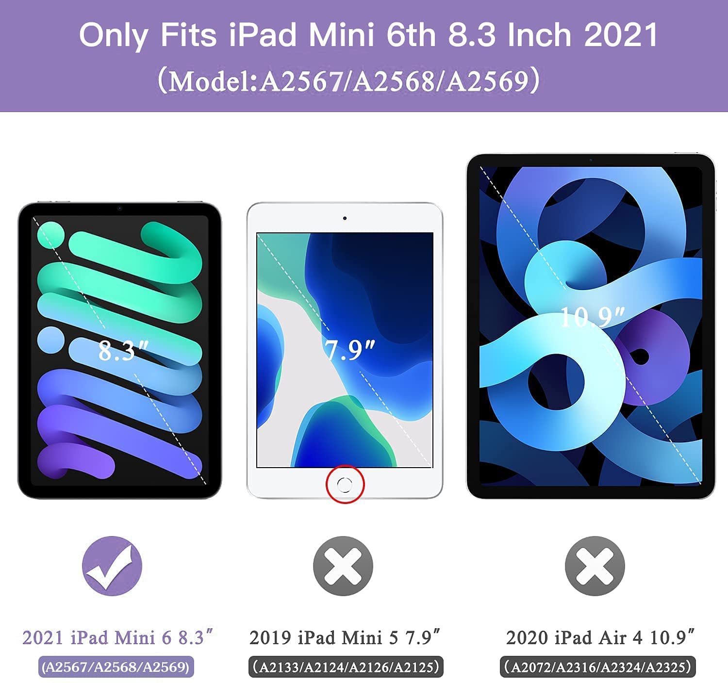 Cantis Clear Case for iPad Mini 6 8.3 inch 2021, [Built-in Screen Protector] & [Pencil Holder] Dual Layer Full-Body Shockproof Rugged Protective Case for iPad Mini 6th Generation, Clear