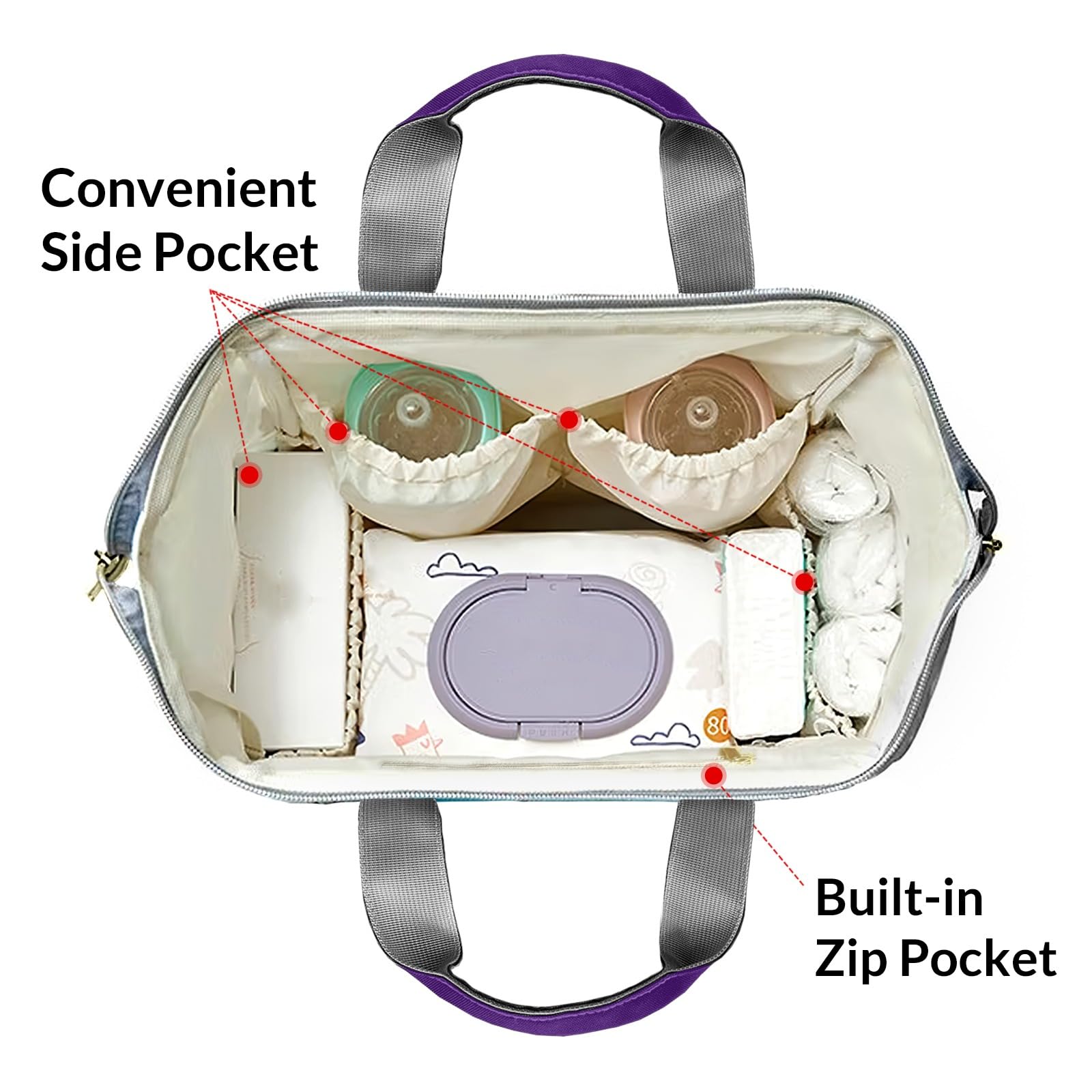 Anneunique Personalized Purple Yellow Basketball Print Tote Bag Backpacks Custom with Text Mommy Bag Gift for Boy Girl