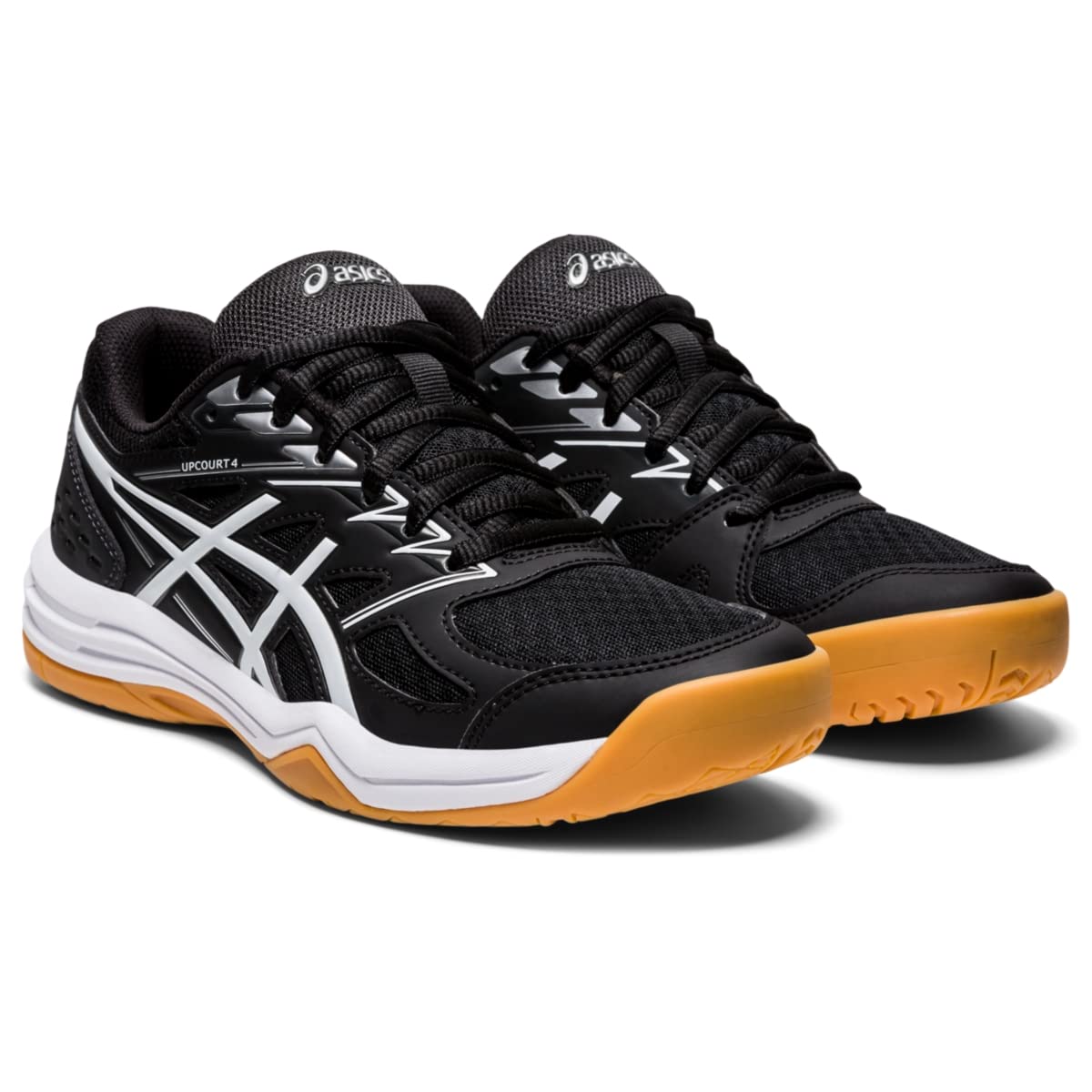 ASICS Women's Upcourt 4 Volleyball Shoes, 7, Black/White