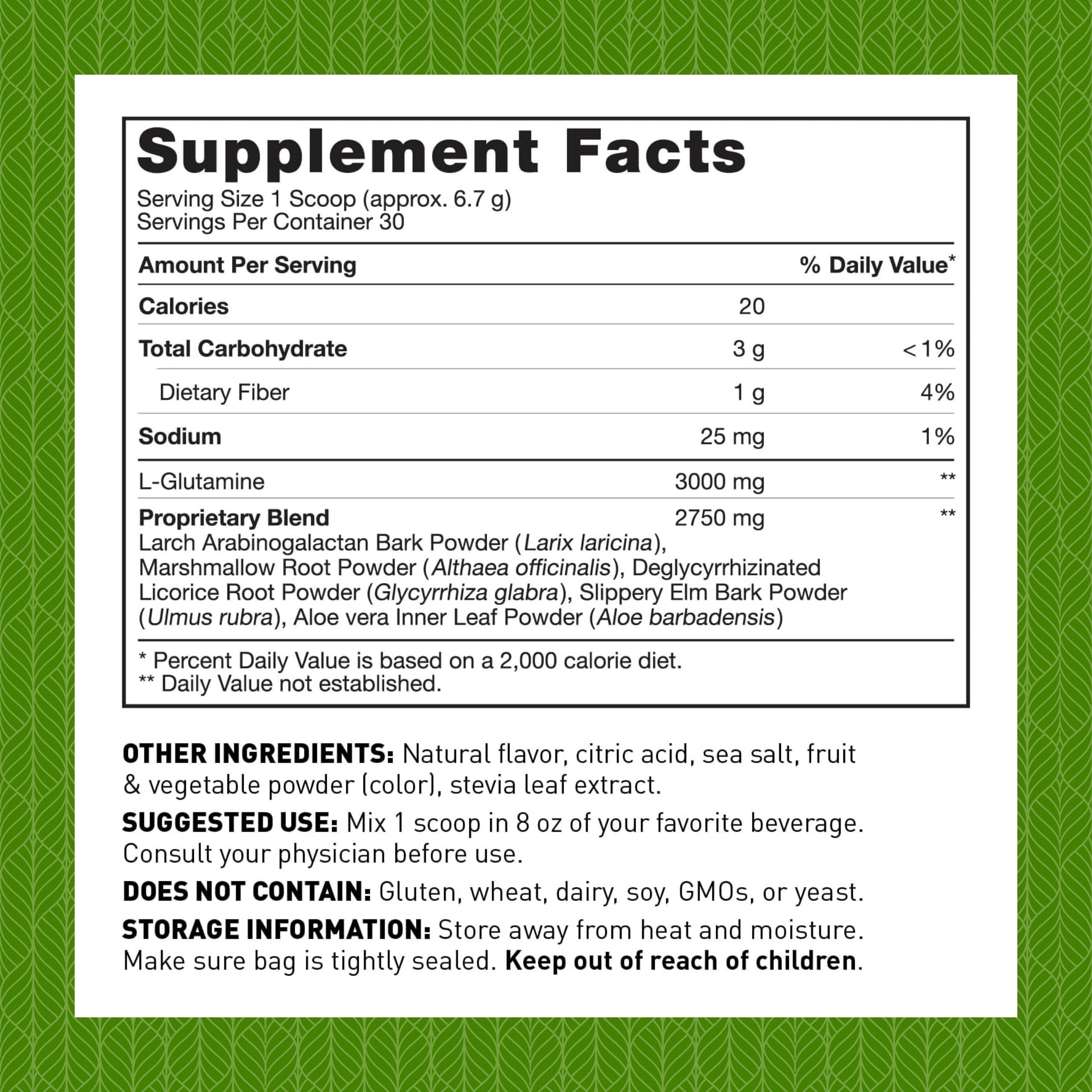 Amy Myers MD Leaky Gut Revive Powder for Gut Repair -L Glutamine, Slippery Elm -Supports Constipation, Diarrhea, Bloating, Heartburn, SIBO -Licorice & Marshmallow Root -Strawberry Lemonade- 7.09 Oz