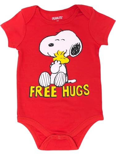Peanuts Snoopy Newborn Baby Boys 4 Pack Short Sleeve Bodysuits Peanuts '20 3-6 Months