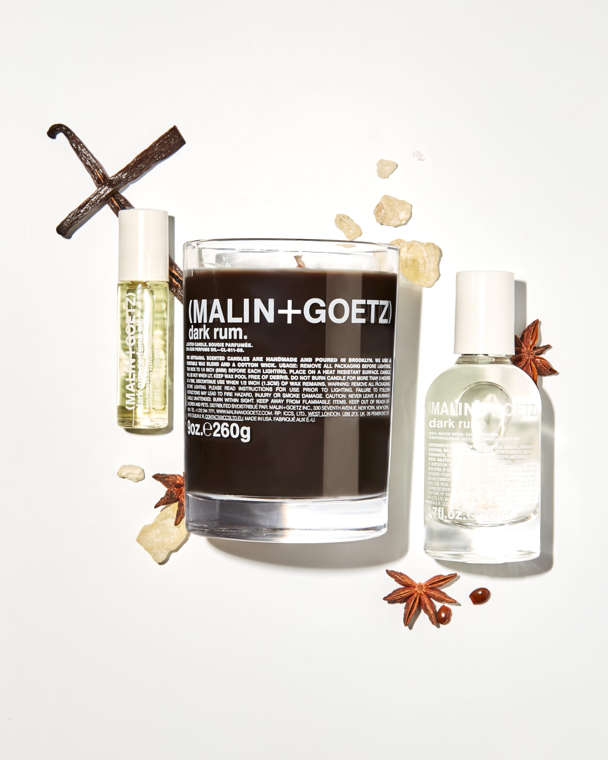 MALIN+GOETZ Women's Dark Rum Candle, Dark Rum, Brown, 9.0 Fl Oz