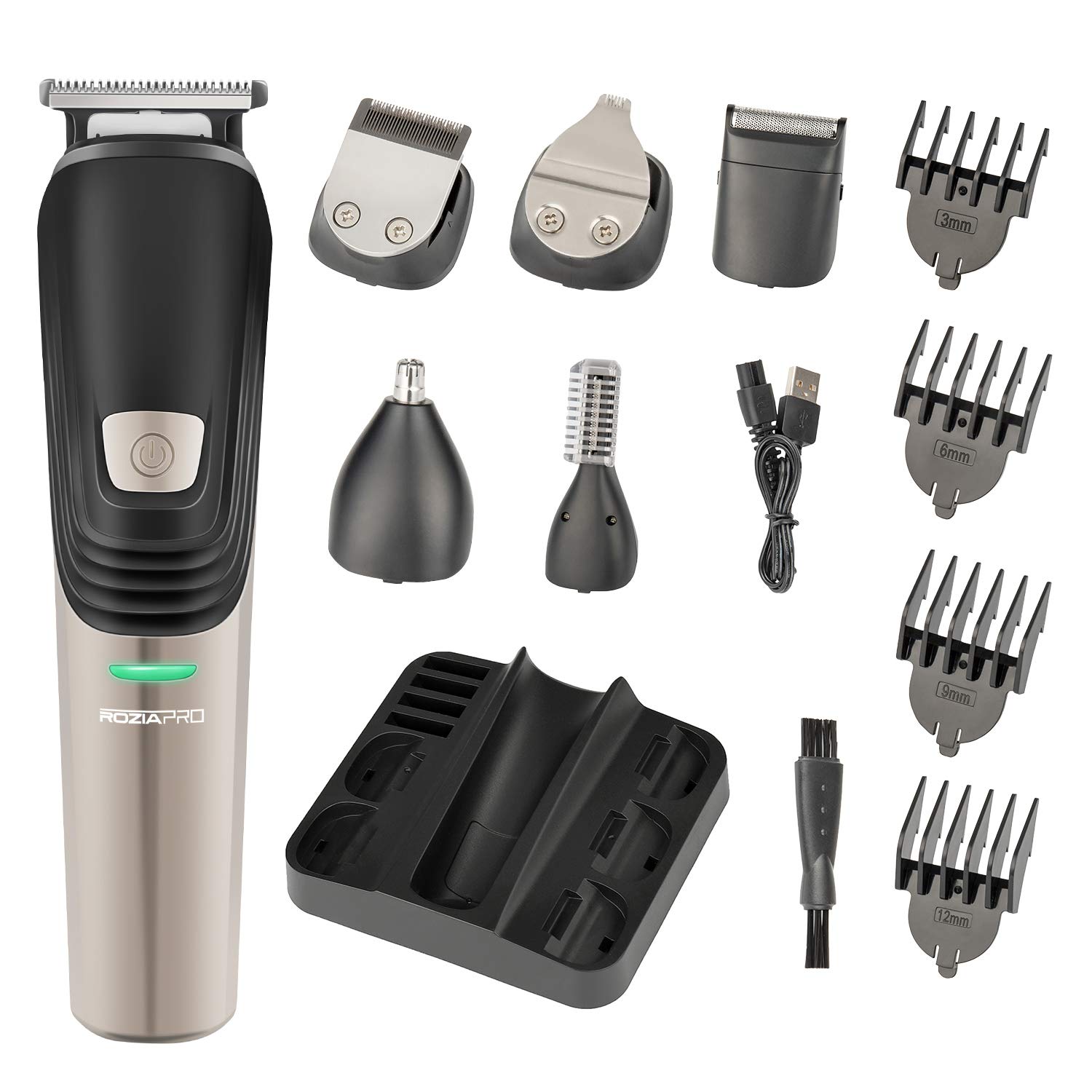Beard Trimmer 6 in 1 Hair Clipper Electric Trimmer Shaver and Nose Trimmer Electric Razor Professional Grooming Kit