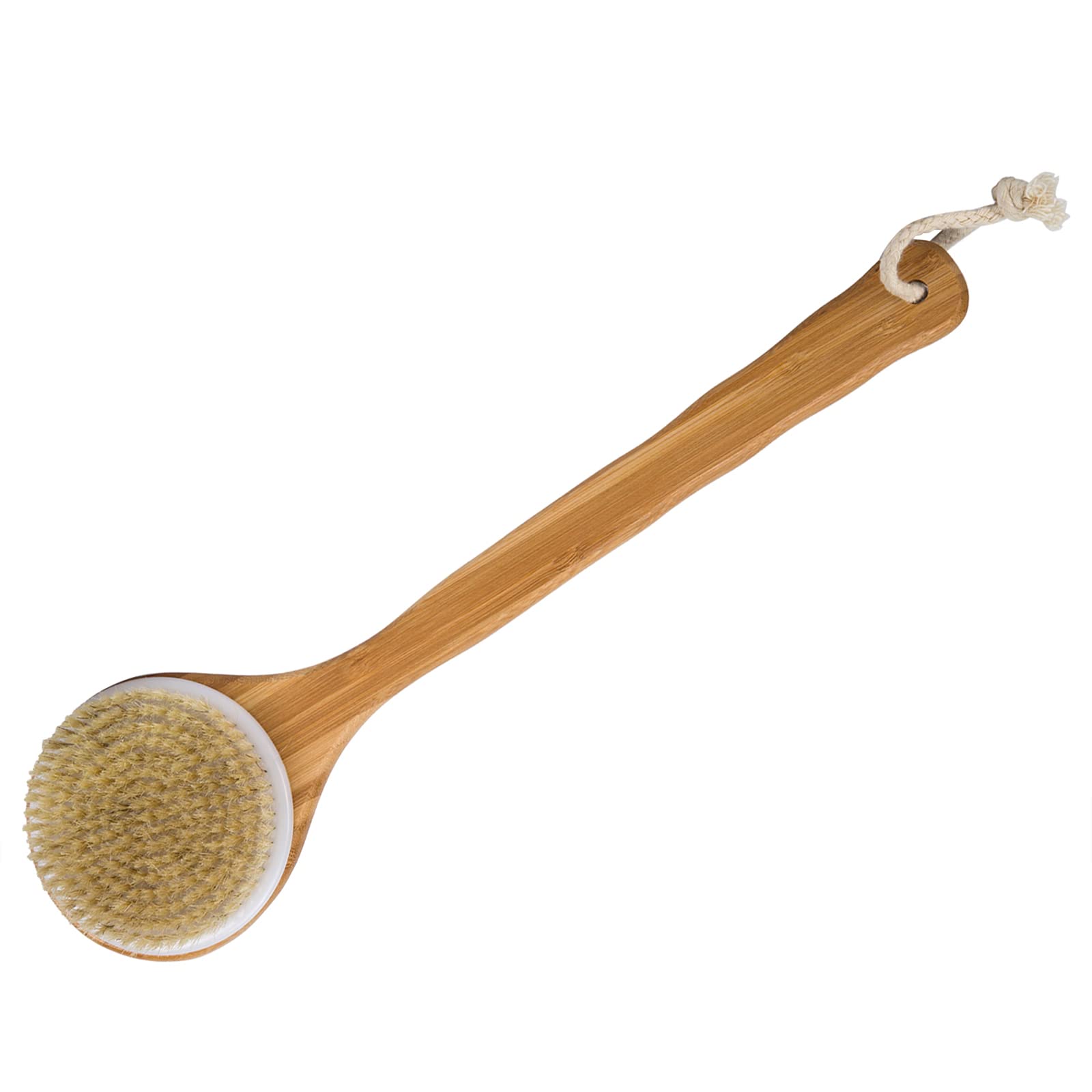 Minalo Best Bath Dry Body Brush -Natural Boar Bristles Shower Back Scrubber With Long Handle for Cellulite, Exfoliation, Detox