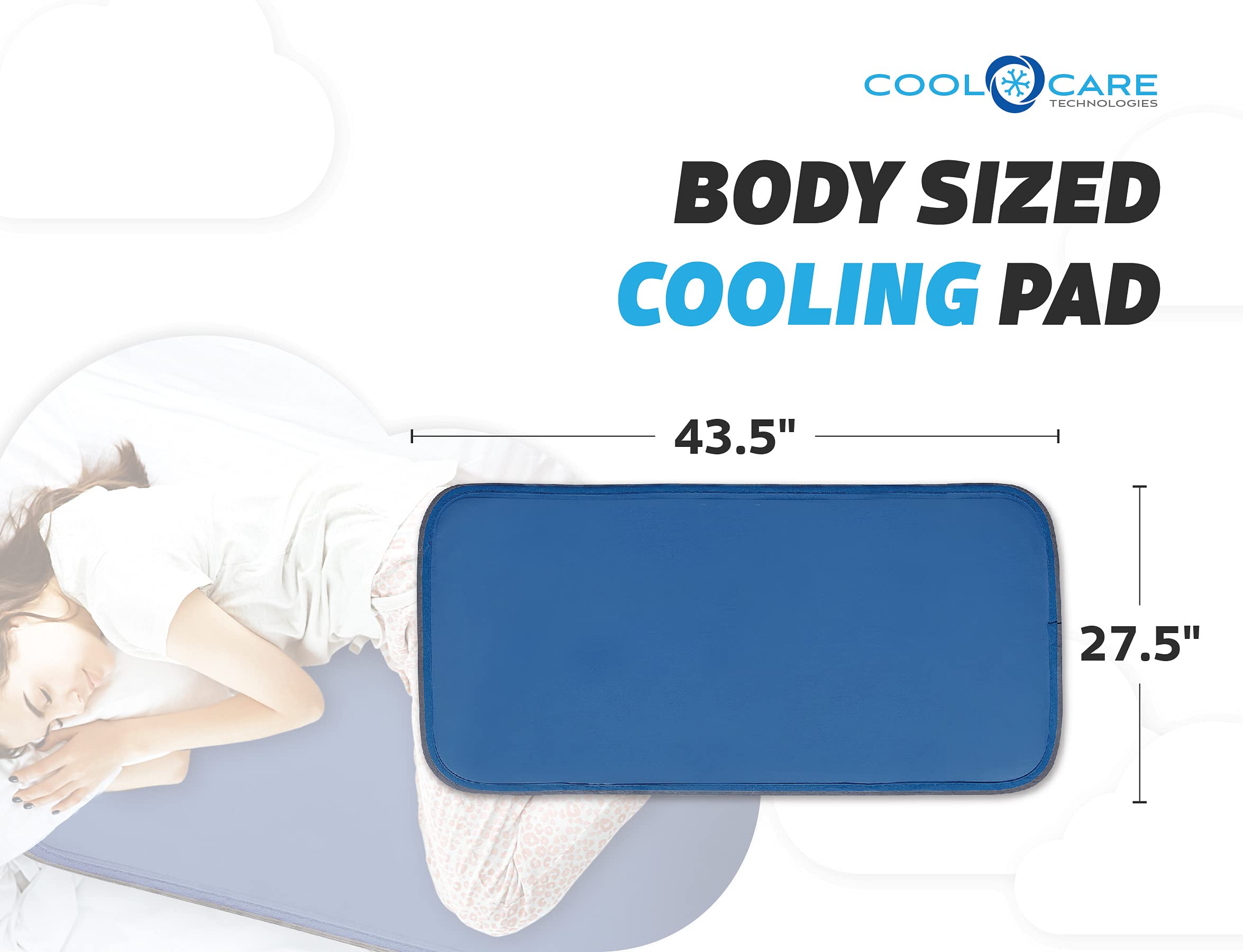 Cool Care Technologies Cooling Pad for Bed - Pressure Activated Gel Cooling Mattress Pad Provides Instant Cool Relief for 1 to 3 Hours- Place Cool Mat on Your Bed