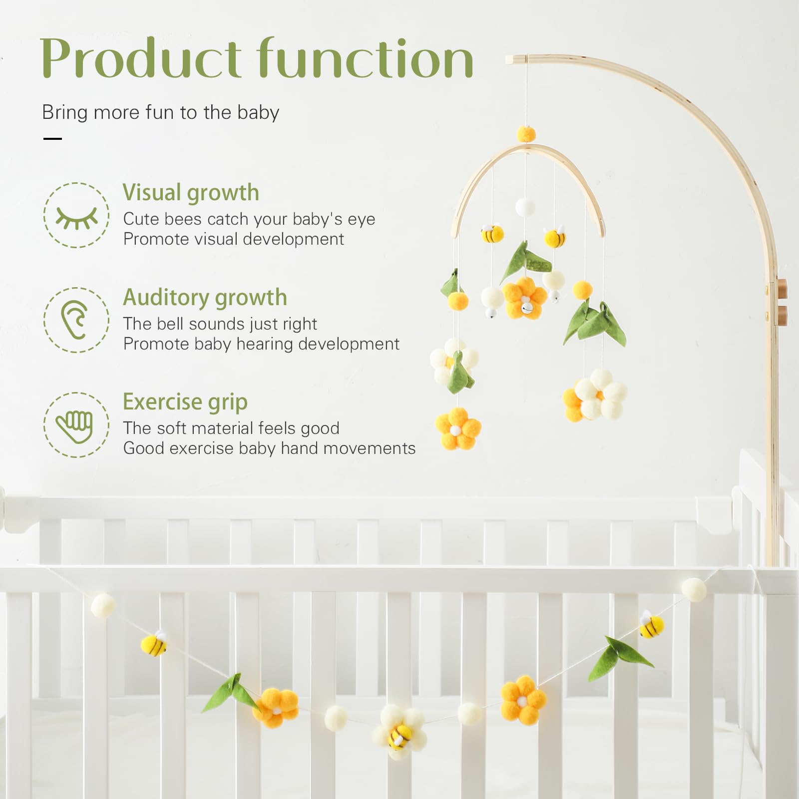 Baby Bed Mobile Baby Wind Chime Sea Creatures, 3D Clouds Fish Mobile Wind Chime, Baby Bed Hanging Game Mobile for Children's Room Children's Bed Decor