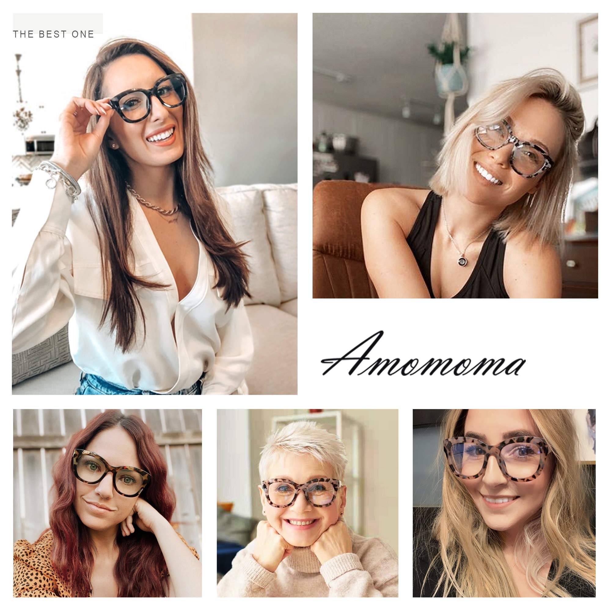 AMOMOMA 3 Pack Retro Oversized Reading Glasses for Women Blue Light Blocking Computer Readers Spring hinge AM6003 with Black+Brown+Grey Tortoise Frame 2.50 x