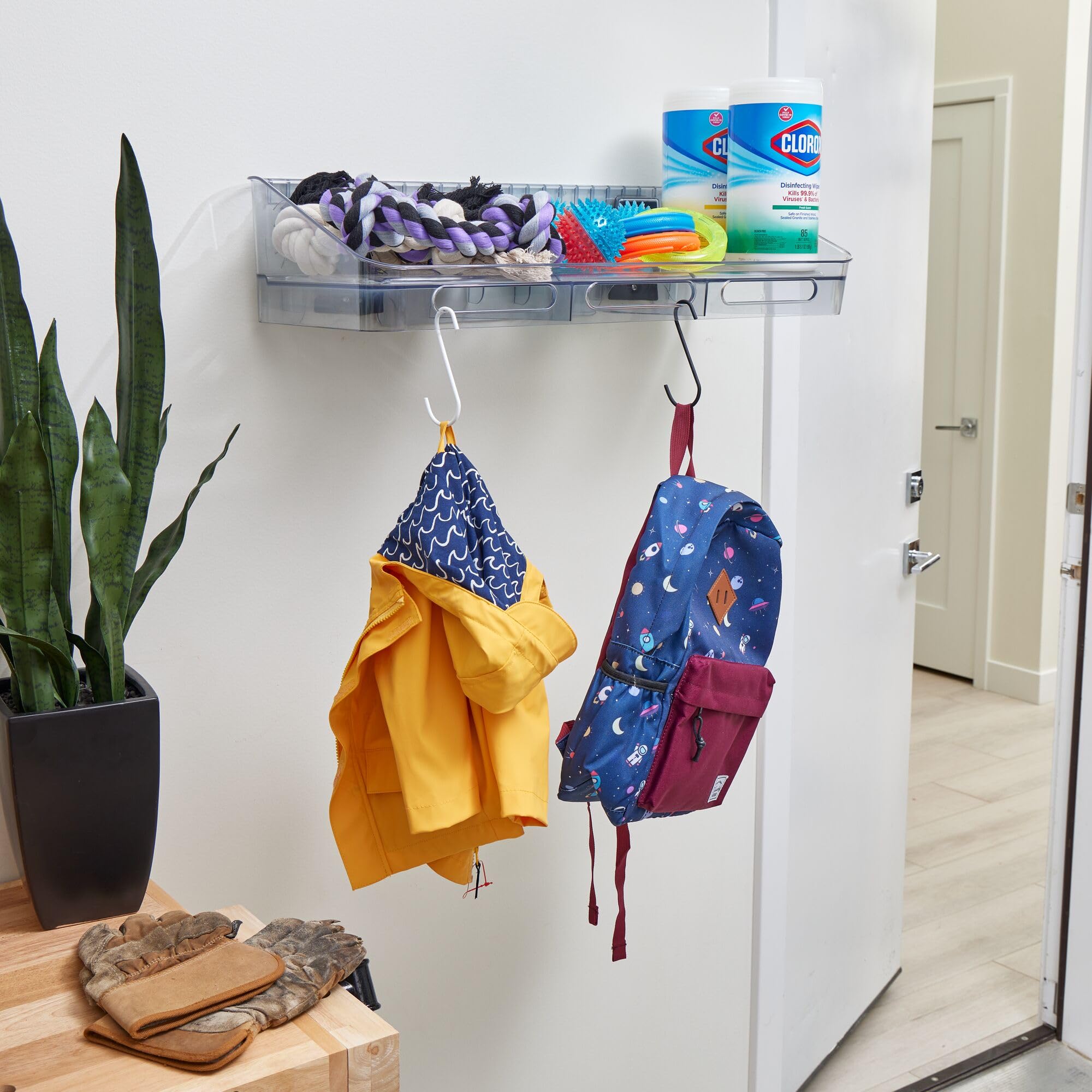 iDesign Storage Shelf, The Wallspace Collection, Clear Wall Mount Storage Bin