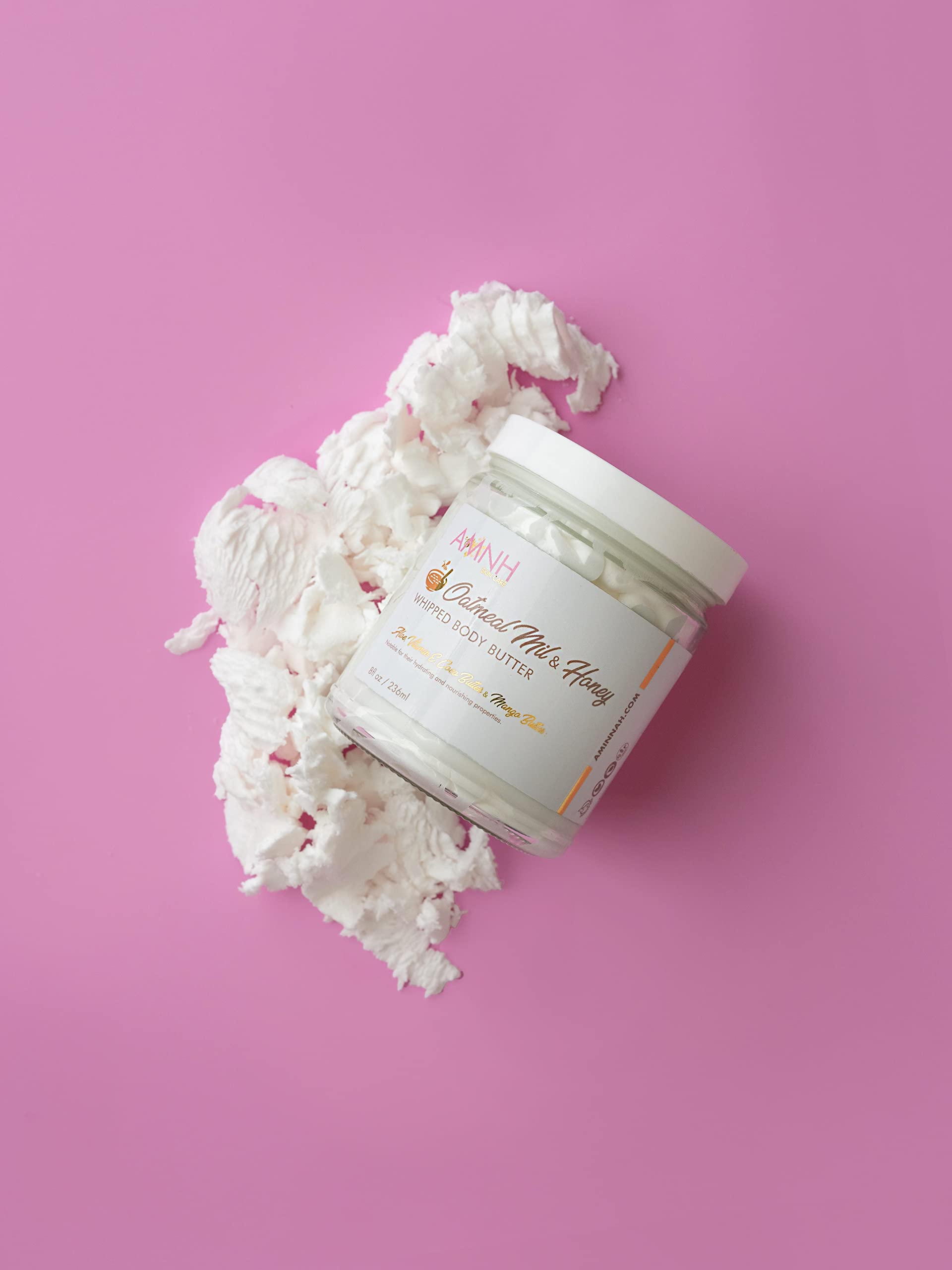 Aminnah Oatmeal Milk & Honey Whipped Body Butter, 8oz