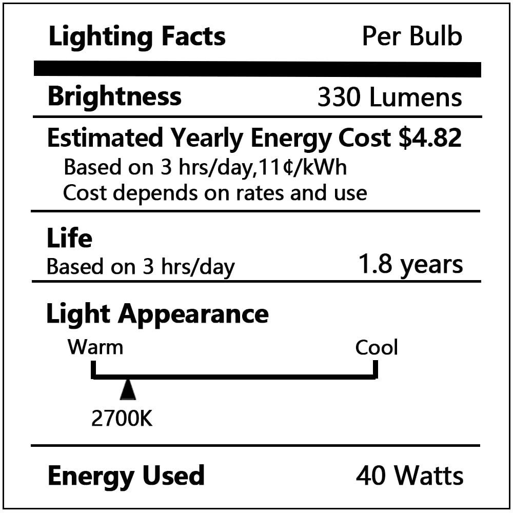 haraqi 8 Pack A15 40W 120V with E26 Standard Medium Base, A15 Appliance Light Bulb for Ceiling Fan, Refrigerators, Ovens and 16.3 Inches Lava Lamp