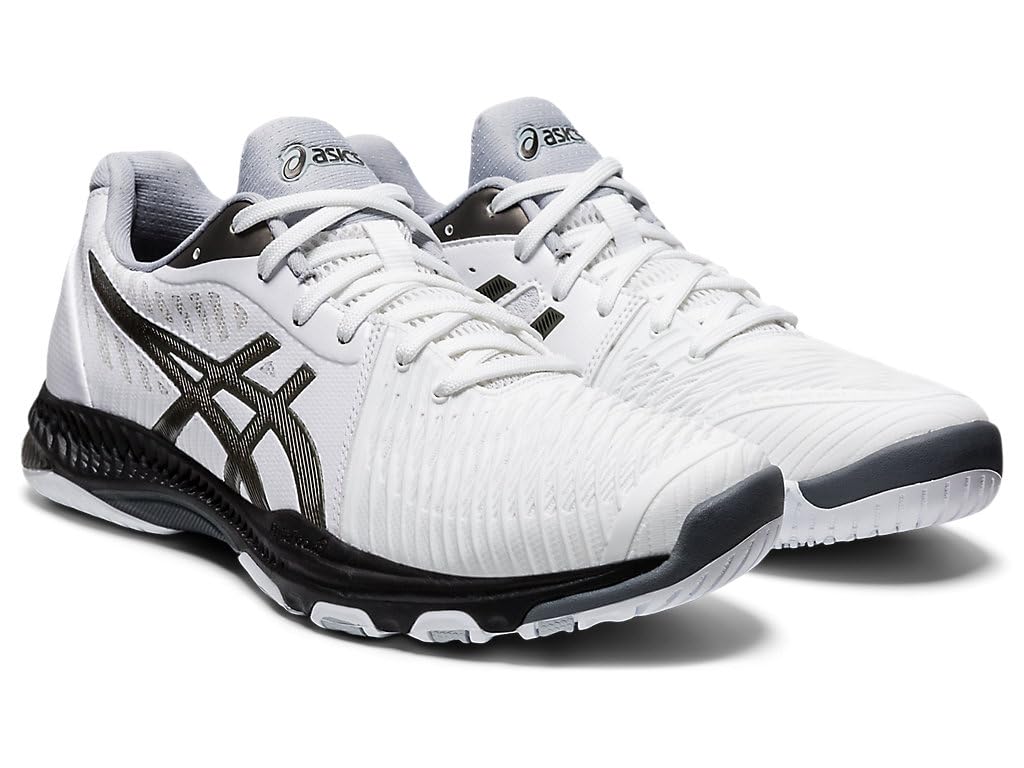 ASICS Men's Netburner Ballistic FlyteFoam 2 Volleyball Shoes, 11.5, White/Gunmetal