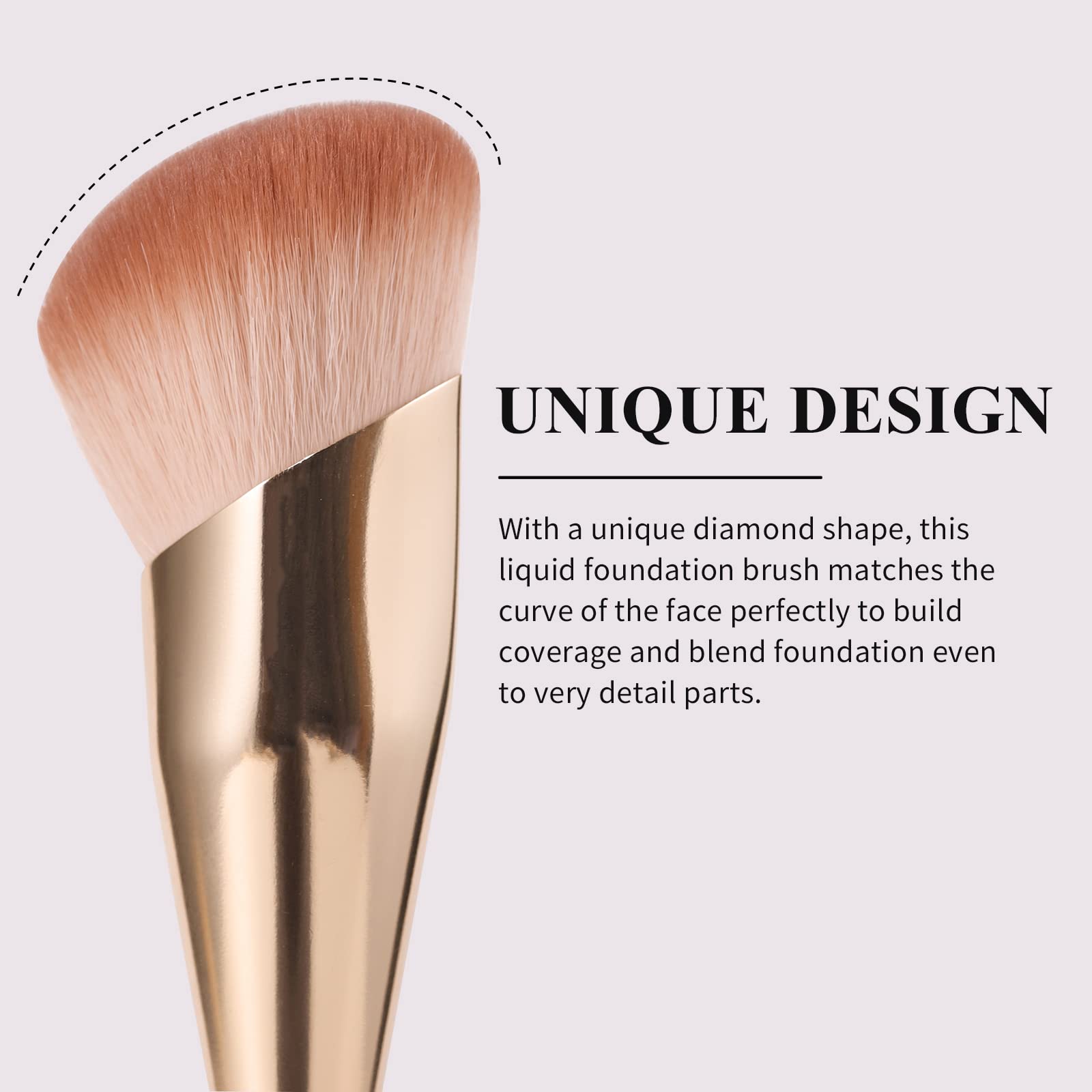 Bethy Beauty Angled Liquid Foundation Brush for Makeup,Large Powder Brush for Face,Best Angled Flat Concealer Brush Under Eye (Foundation Brush)