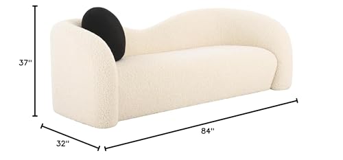 Tov Furniture Leonie Beige Faux Shearling 84" Sofa