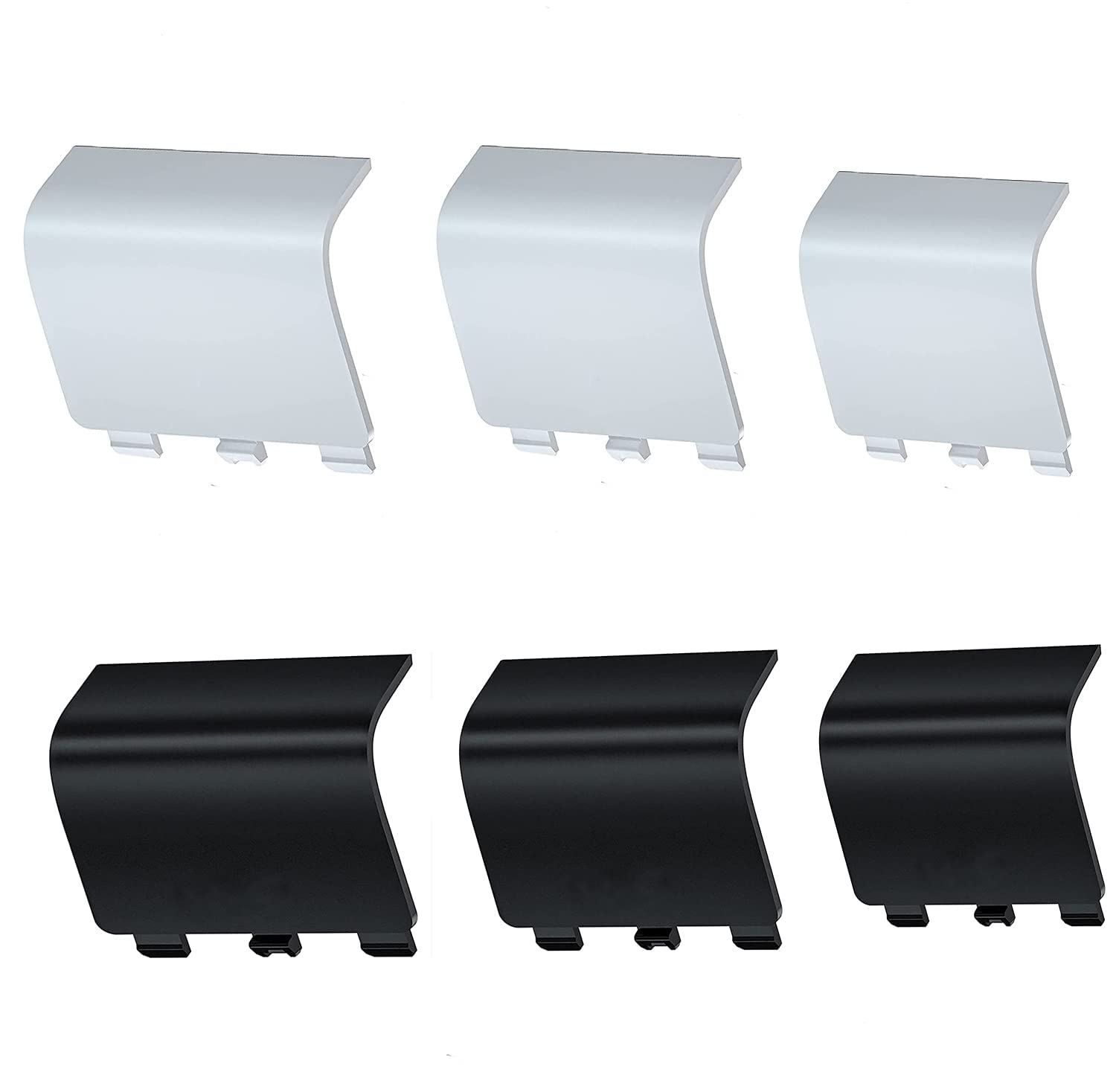Battery Cover for Xbox Core Controller, Xbox Series X Battery Back Door & Xbox Series S Universal Replacement Battery Lid, 6 Pcs Batteries Caps Shell Repair Part for Wireless Controller Black & White