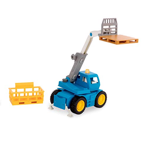 Driven by Battat – 1:24 Scale Telehandler Forklift Toy – Construction Truck Toy with Extendable Crane Arm & More – Realistic Lift Sounds & Lights – Car Toy Gift for Boys & Girls Age 3+