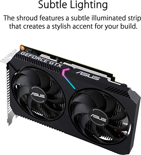 ASUS Dual NVIDIA GeForce GTX 1650 Mini OC Edition Gaming CSM Graphics Card (PCIe 3.0, 4GB GDDR6 Memory, HDMI, DisplayPort, DVI-D, for Intel NUC 9 Extreme Kit, Intel NUC 9 Pro Kit, and Small Chassis)