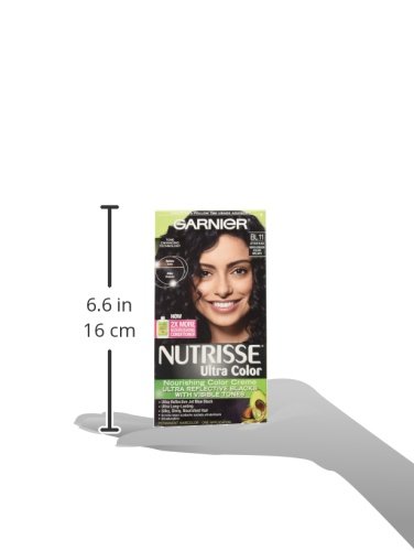 Garnier Hair Color Nutrisse Ultra Color Nourishing Creme, BL11 Jet Blue Black (Black Currant) Permanent Hair Dye, 1 Count (Packaging May Vary)