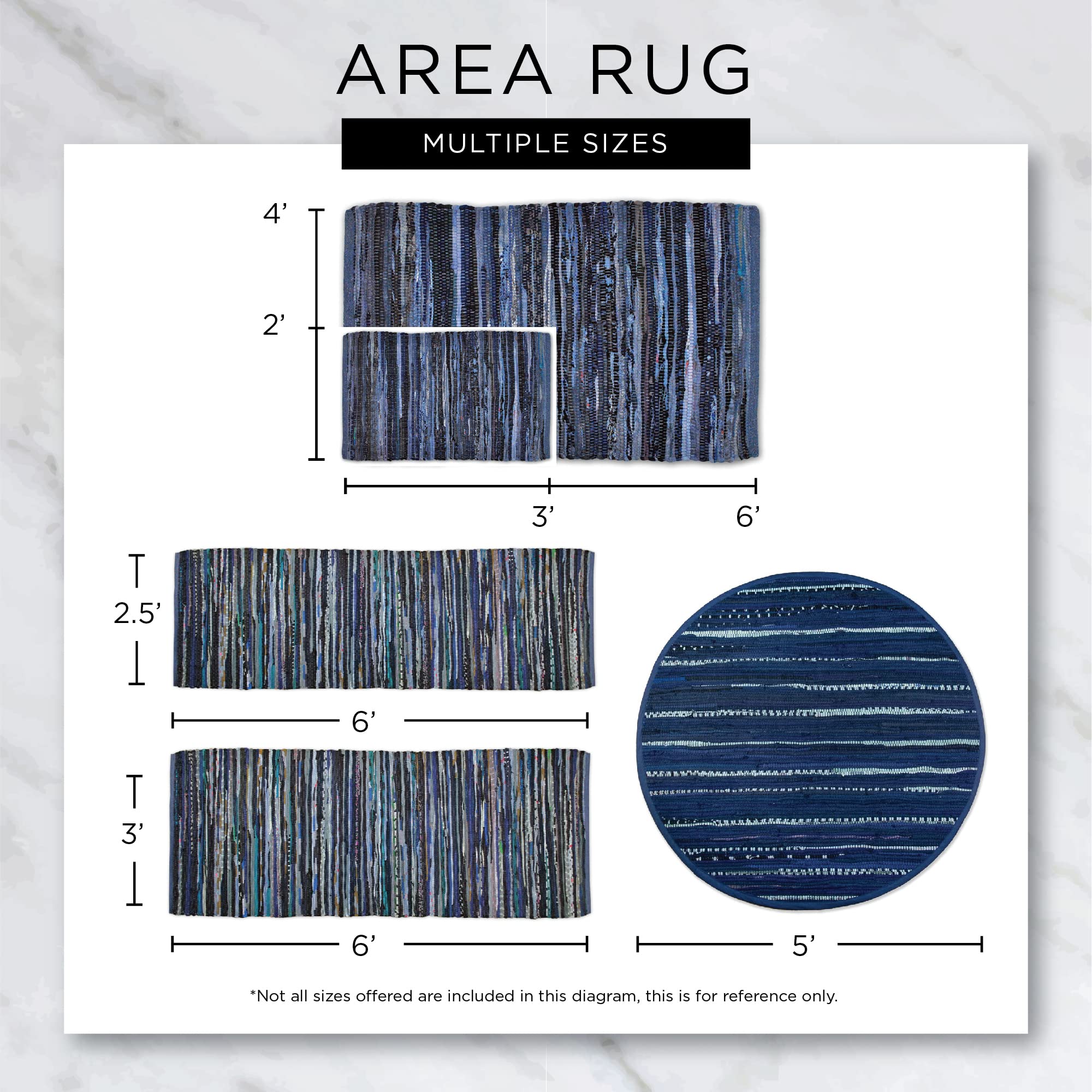 DII Woven Cotton Throw Rug, Area Rugs for Kitchen, Bedroom, Bathroom or Entry Way, Small Rug, 2x3, Ombre Stone