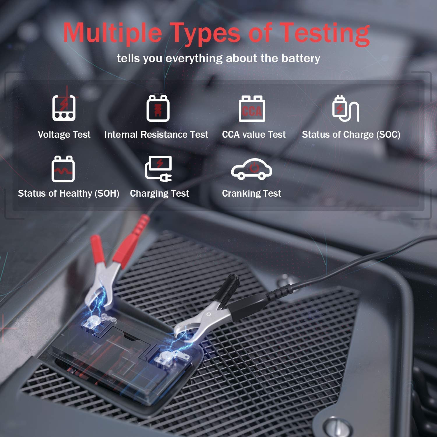 ANCEL BA101 12V 100-2000 CCA 220AH Automotive Battery Load Tester with ANCEL PB100 Circuit Probe Vehicle Diagnostic Volt Meter 12V/24V AC/DC Resistance Detector