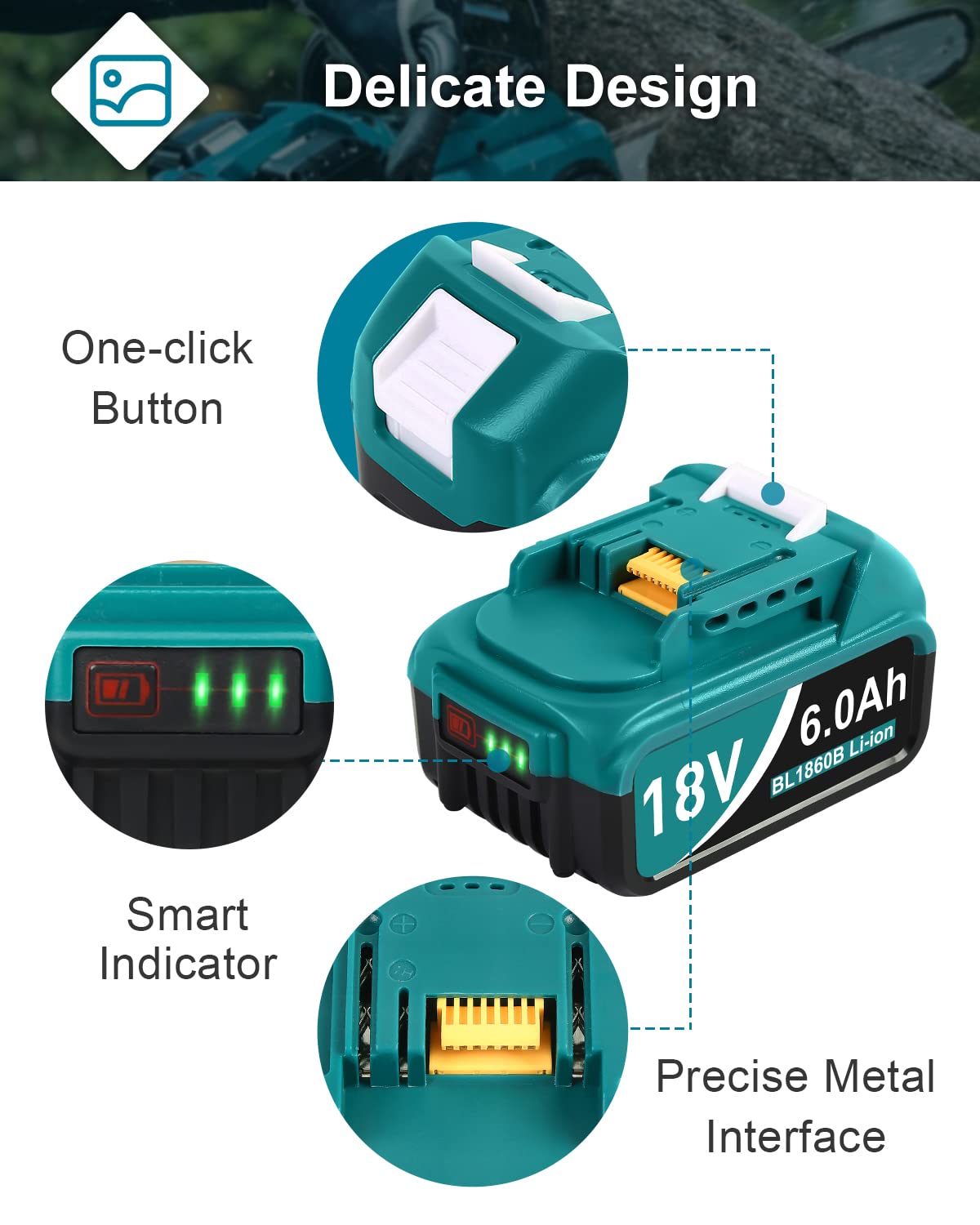 Amityke 2023 New Upgraded 18V 6.0Ah Replacement for Makita 18V Battery Compatible with Makita 18 Volt Battery BL1860 BL1850 BL1840 BL1830 BL1820 BL1815 LXT 400 Power Tools