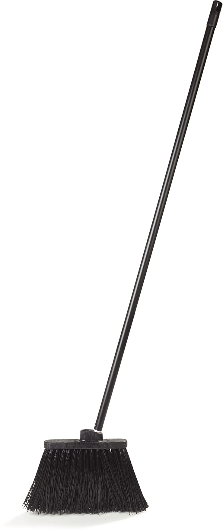 SPARTA 3688403 Flo-Pac Duo Sweep Synthetic Unflagged Warehouse Broom with Metal Handle, 7" Trim x 13" Width Bristle, 48" Overall Length, Black