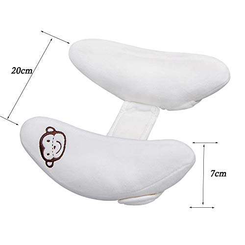 Baby Adjustable Head Neck Support - Banana Shape Travel Pram Pillow Cushion, Headrest for Car Seat Pushchair Stroller Rocker