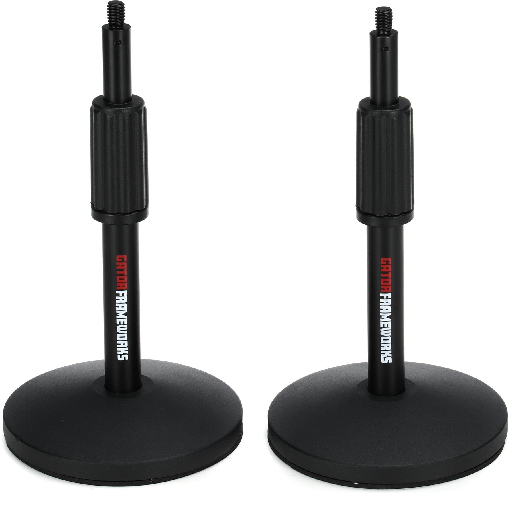 Gator Frameworks (2) Pack of Desktop Mic Stands with (2) 10-ft XLR Cables; (GFW-MIC-DESKTOP-2PK)