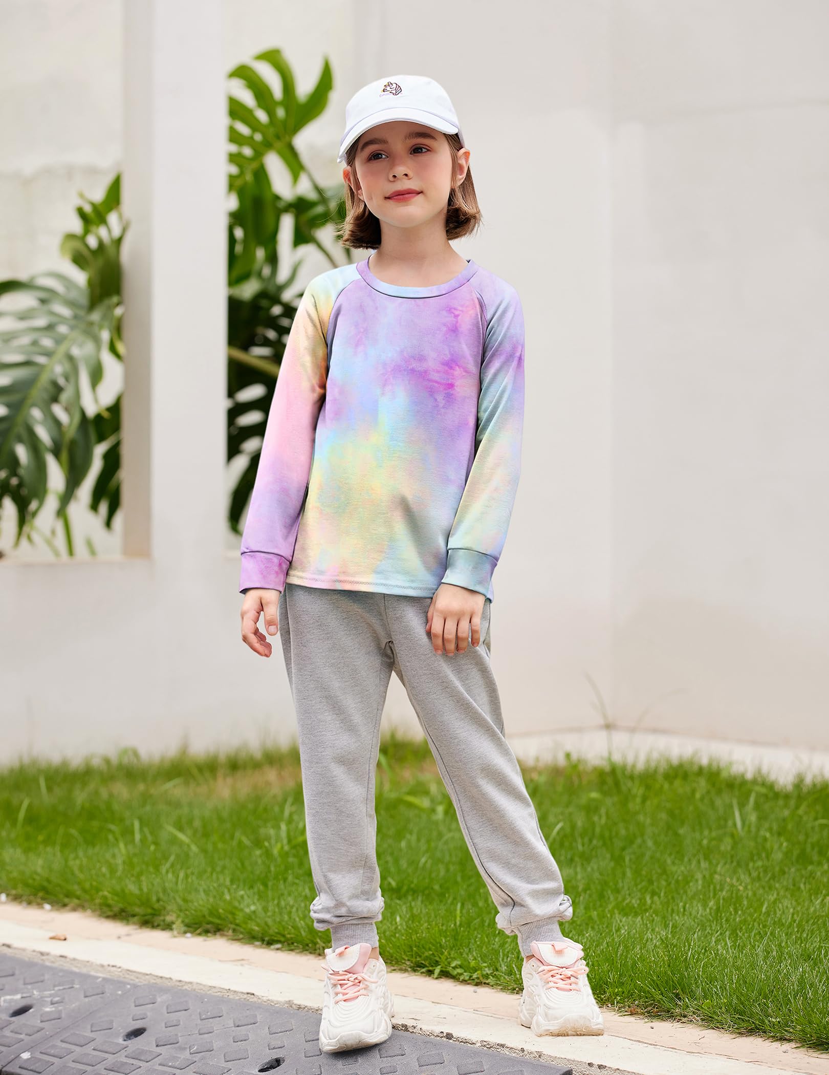 Arshiner Kids Girls Tie Dye Long Sleeve Casual Loose Crewneck Sweatshirts for 4-5T