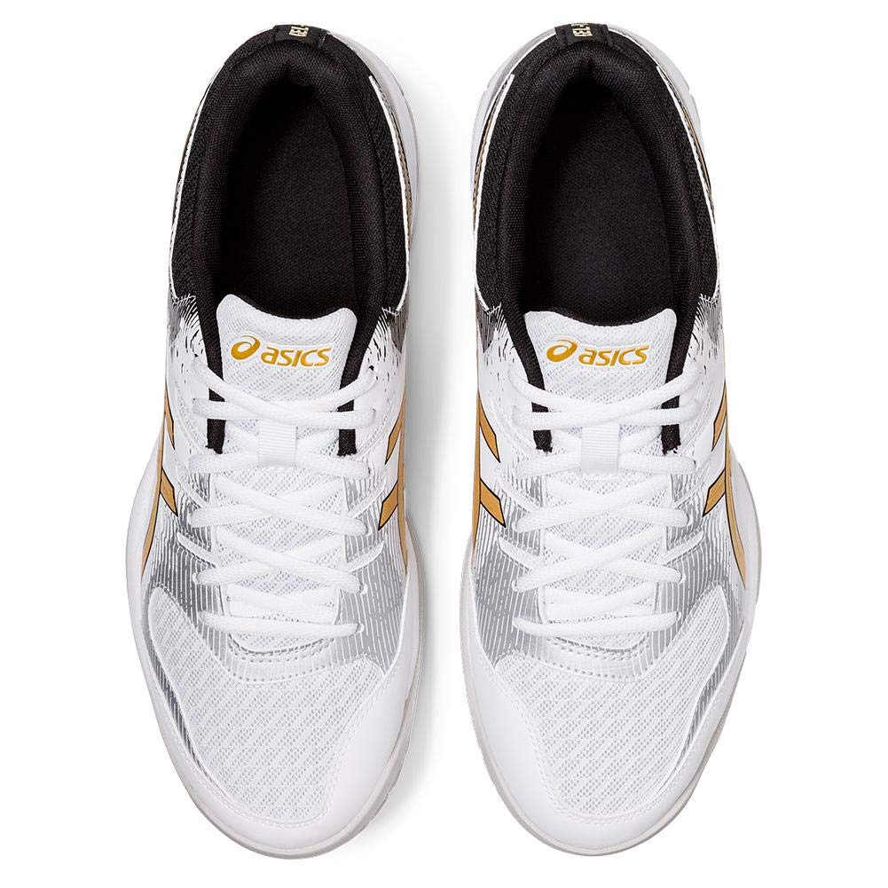 ASICS Men's Gel-Rocket 9 Volleyball Shoes, 14, White/Pure Gold