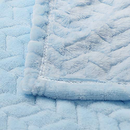 Baby Blanket Flannel, Cozy Throw Blankets for Newborn Infant and Toddler, Super Soft and Warm Receiving Baby Blanket for Crib Stroller (Blue 30 * 40")