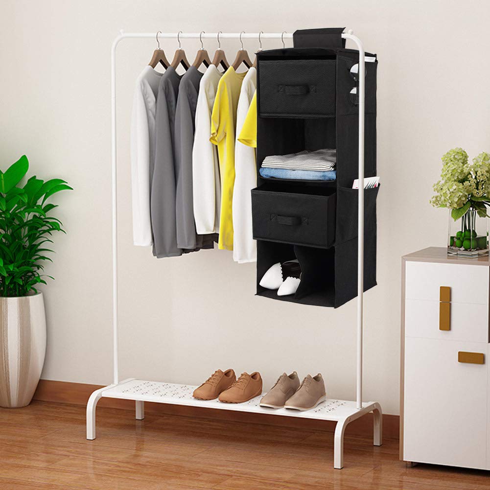 Aoolife Foldable Fabric Closet Drawer Organizer,Cube Storage Bins with Handle,Storage Cubes Basket Units in to storage Clothing, T Shirts, Leggings,Underwear, Bras, Socks and more- Set of 2