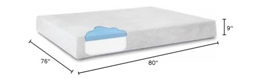 Serta - 9 inch Amazon Exclusive Cooling Gel Memory Foam Mattress, King Size, Medium-Firm, Supportive, CertiPur-US Certified, 100-Night Trial - Pure Slumber,White