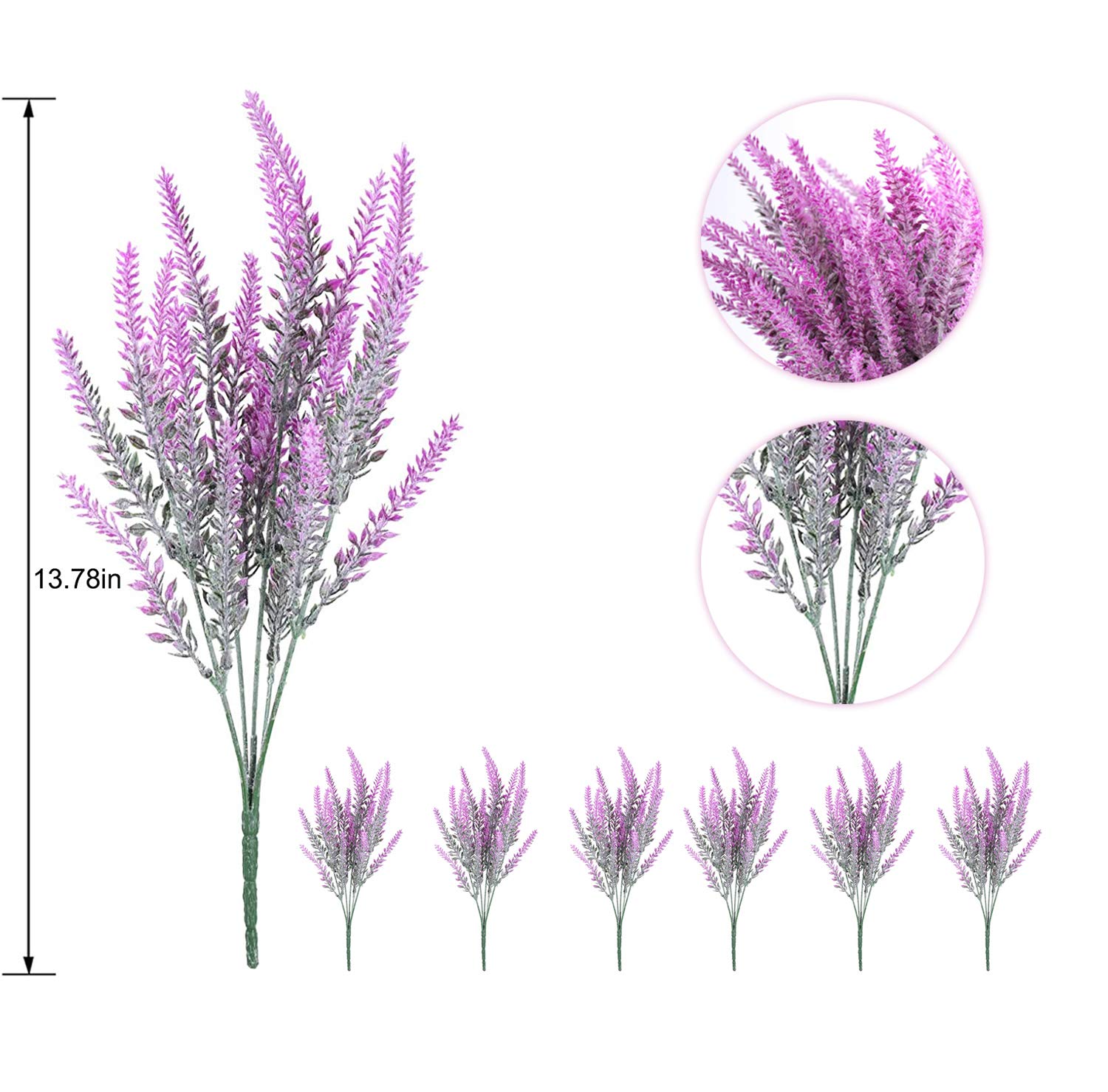 LISENNER 6 Bundles Lavender Bouquet for Wedding Home Office Kitchen Garden Table Indoor Outdoor Decoration(Red)