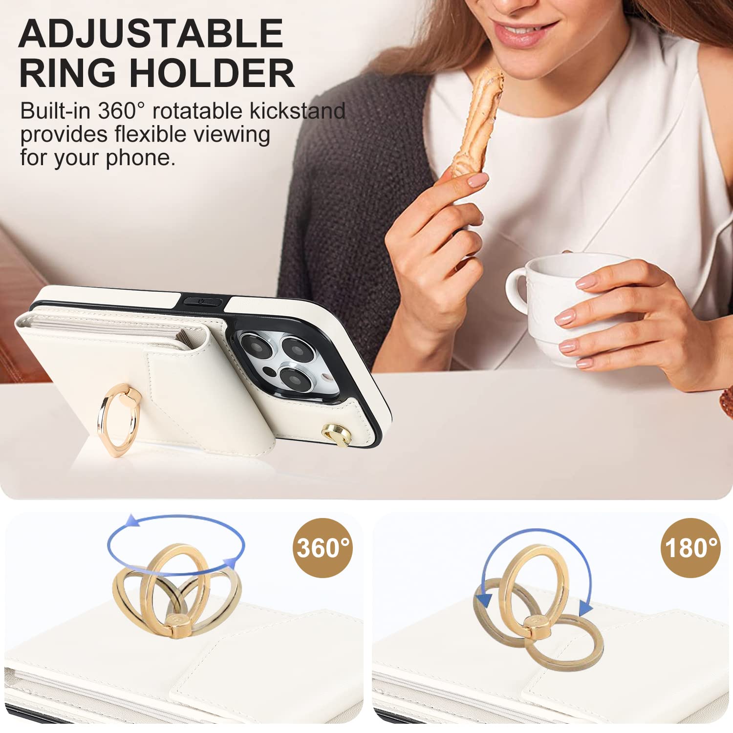 Asuwish Phone Case for iPhone 14 Pro Max 6.7 inch Wallet Cover with Tempered Glass Screen Protector and RFID Ring Card Holder Cell iPhone14promax 5G i Phone14Max Plus iPhone14 ProMax Women Men Black