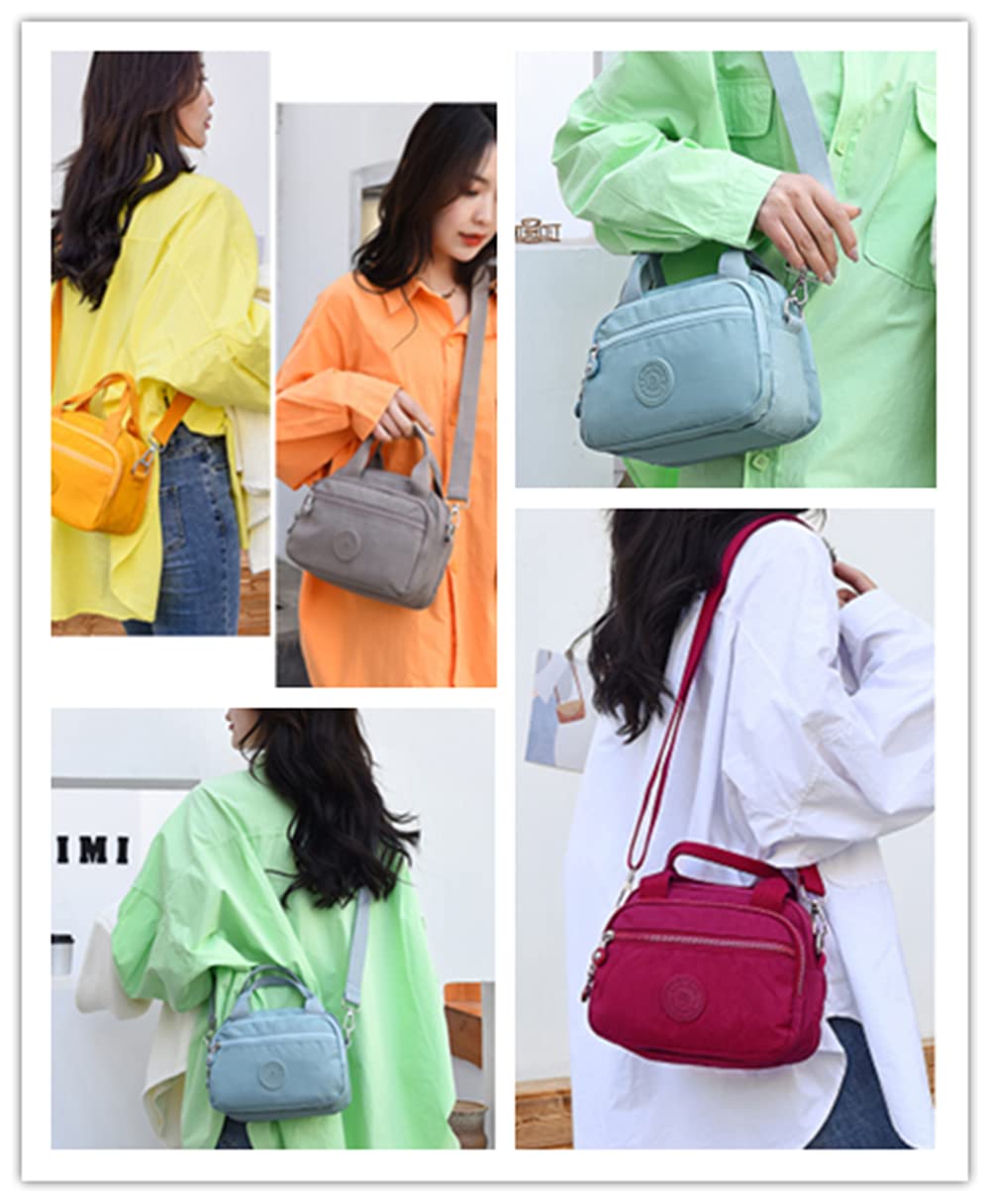 Jie★L Shi Small Travel Crossbody Bag Handbag Nylon Shoulder Bag for Women (Grass color)