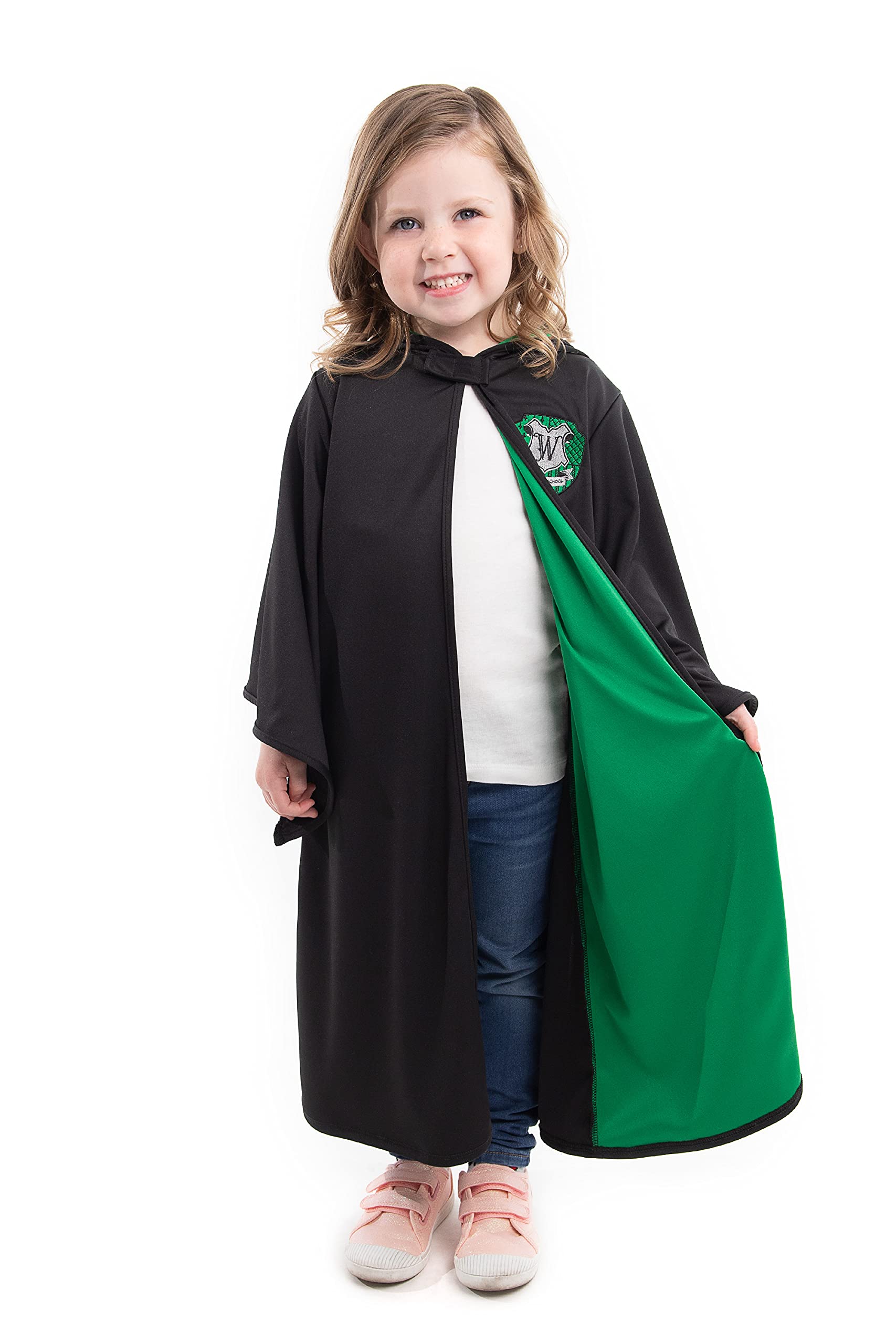 Little Adventures Green Hooded Wizard Robe Dress Up Costume (L/XL (Age 5-9)) - Machine Washable Child Pretend Play and Party Dress-Up Costume with No Glitter