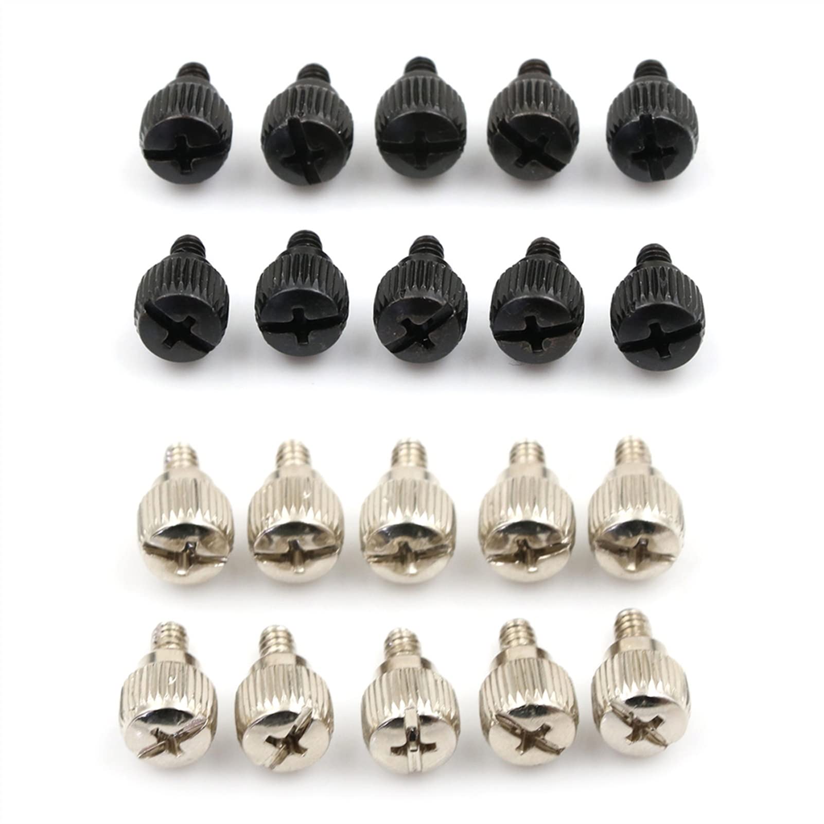 AGOUNOD Screw 10pcs Computer Case Screws Black Or Nickel Computer Case Screw Hand Tighten Thumb Screw Overall Size 14 x 9mm (Color : Black)