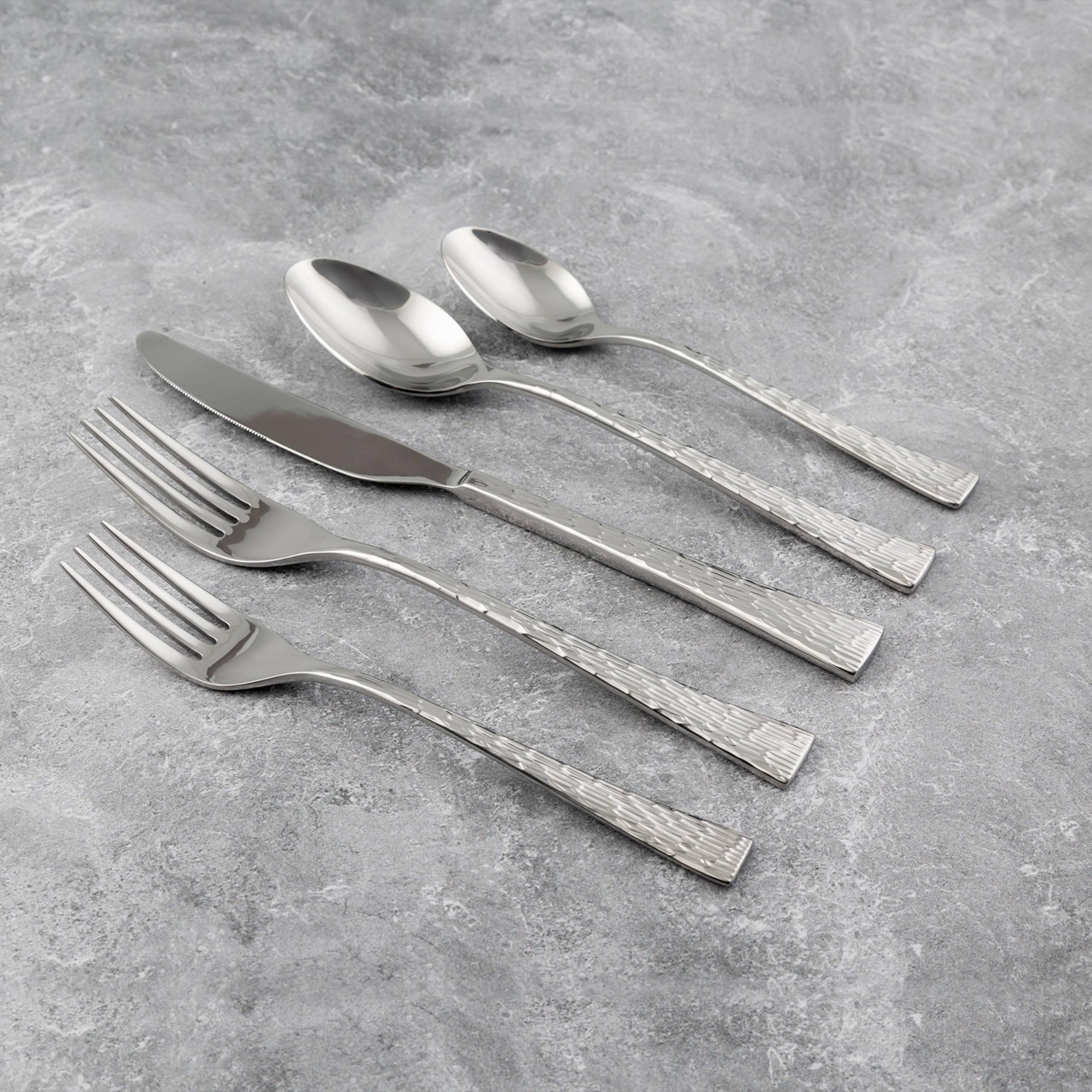 Cambridge Silversmiths Finnley Mirror 20-Piece Flatware Set, Service for 4,Silver
