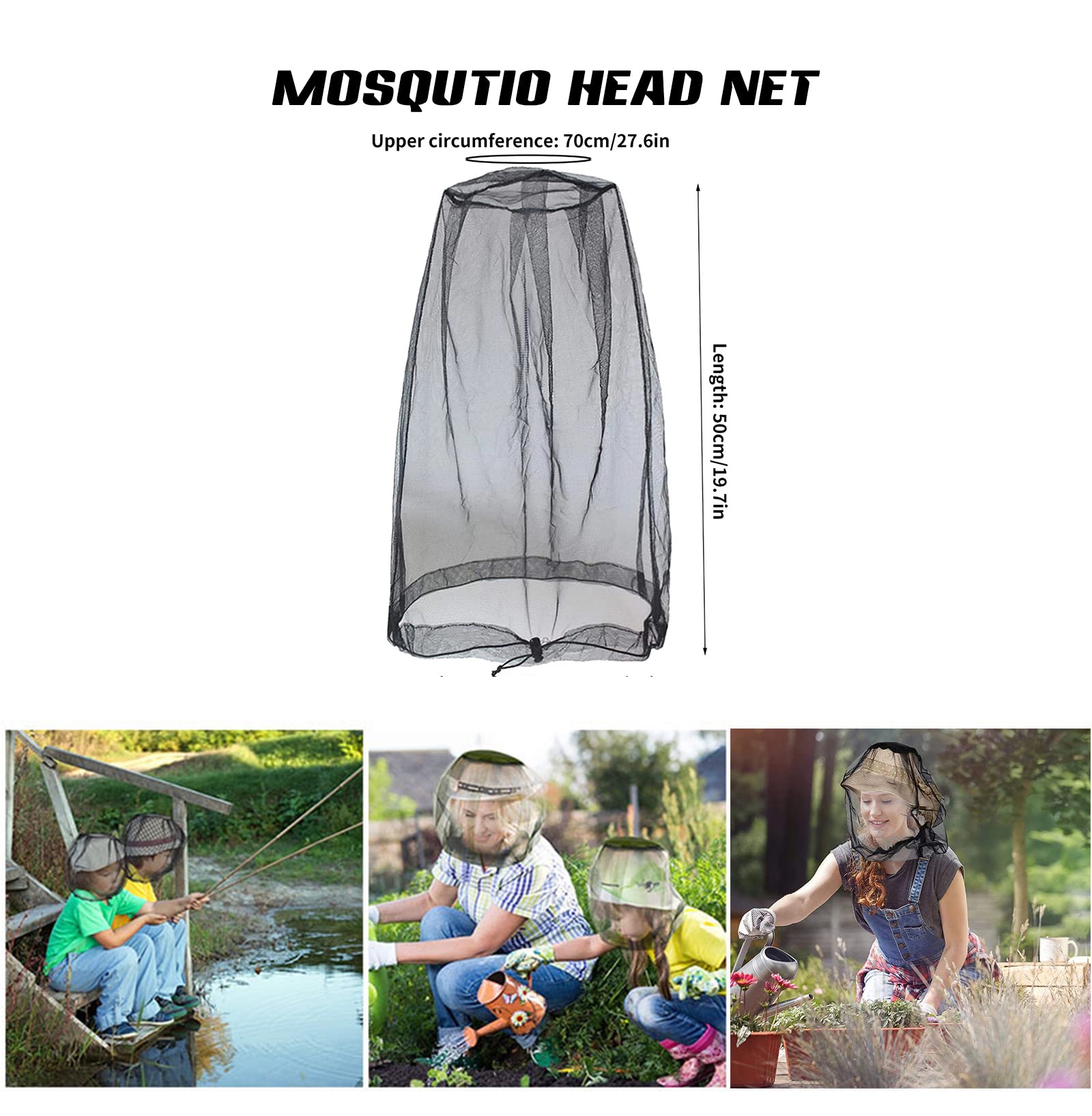 Fancylovesotio Mosquito Netting for Bed with Mosquito Head Net Mesh, Travel Portable Folding Bed Net Tend with Bottom for Twin and King Size Home Outdoor Brown,1.0M