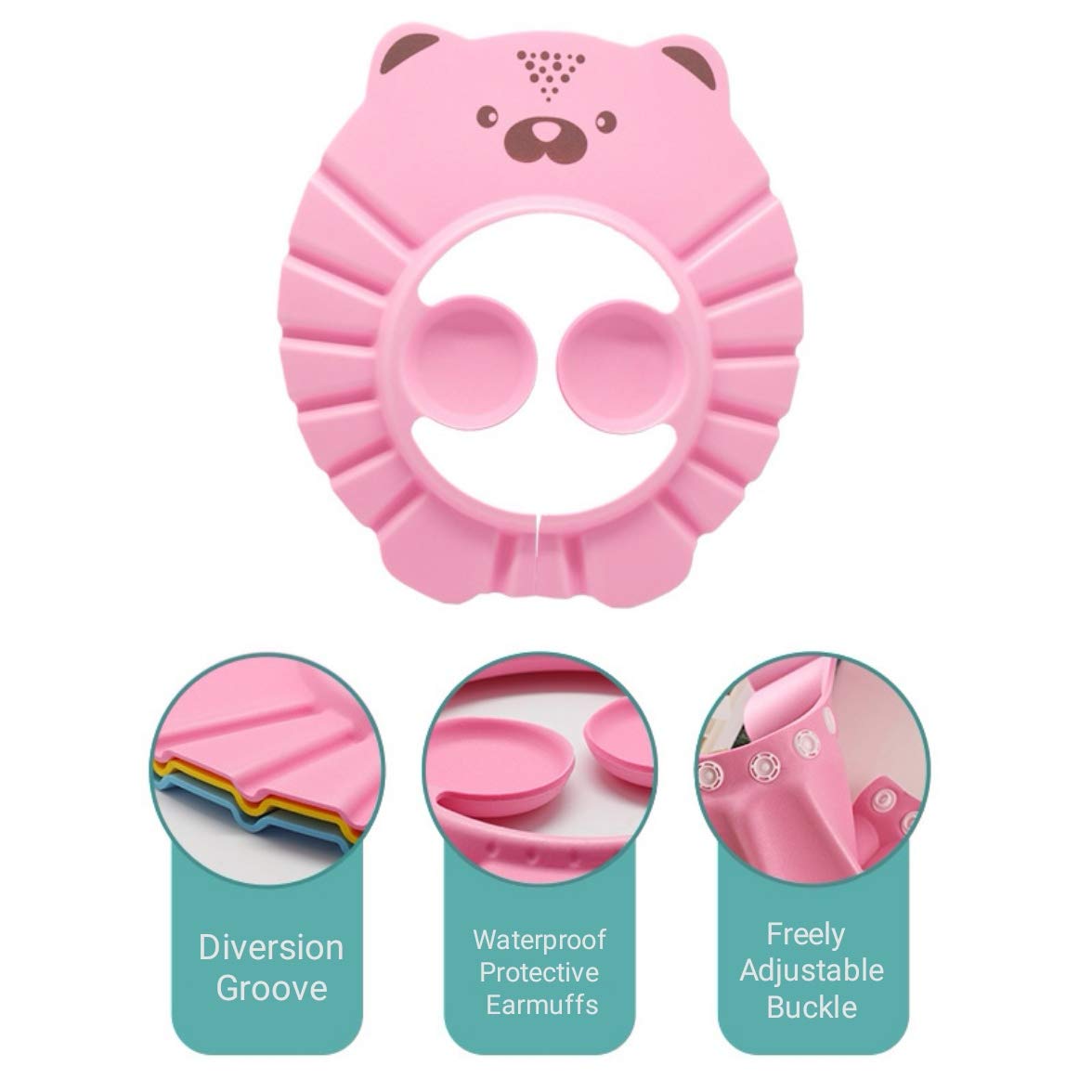 Baby Shower Cap Bathing Cap - Soft Adjustable Visor Hat Safe Shampoo Shower Bathing Protection Bath Cap for Toddler Baby Kids Children (Yellow)