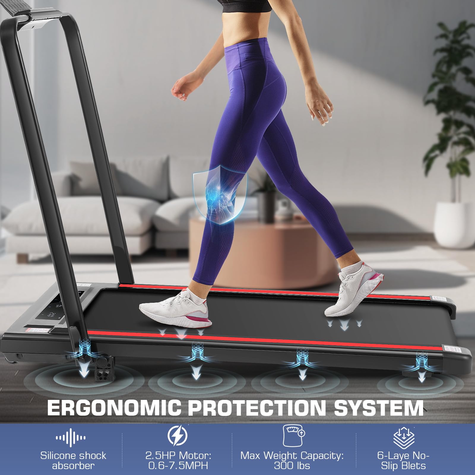 ANCHEER Under Desk Treadmill with Incline, 3 in 1 Walking Pad Treadmill with Remote Control, 2.5HP Quiet Jogging Running Electric Machine for Home Office,Silver