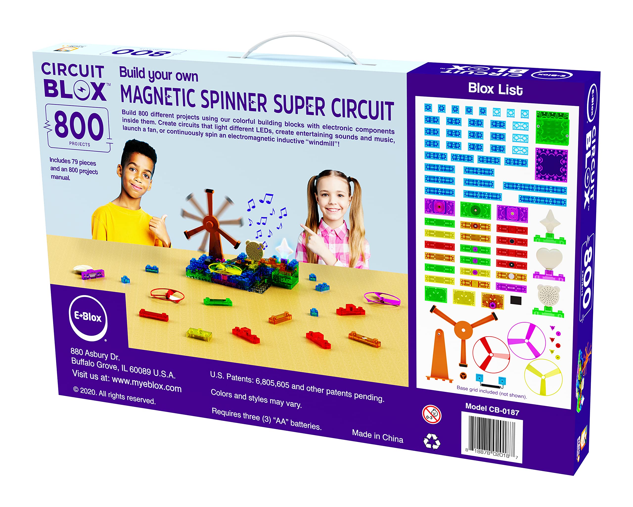 E-Blox Circuit Blox Builder - 800 Projects Circuit Board Building Blocks Coding Kit Toys Set for Kids Ages 8+, CB-0187