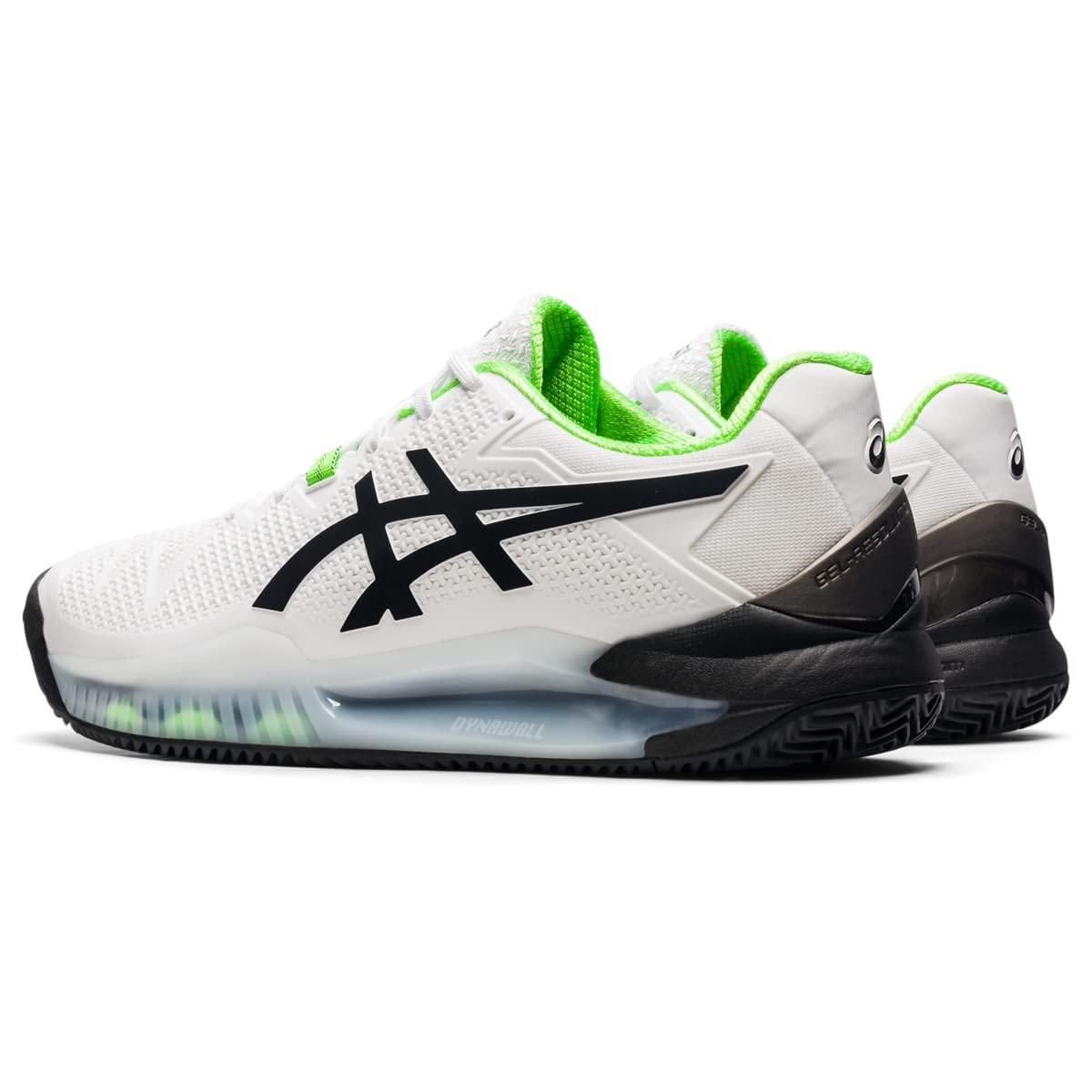 ASICS Men's Gel-Resolution 8 Clay Tennis Shoes, 7.5, White/Green Gecko