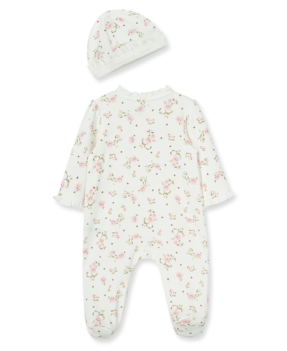 Little Me Baby Girls And Hat Footie, Ivory Rose, Newborn US