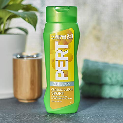 PERT 2-in-1 Classic Clean Sport Shampoo and Conditioner 13.5 Ounce (Pack of 6)