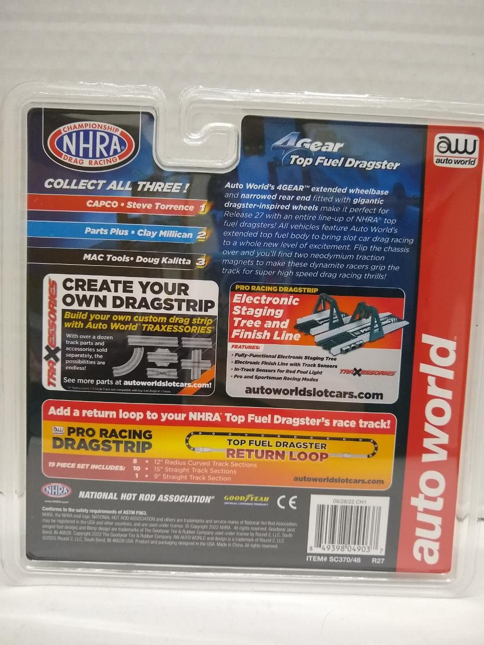 Auto World SC370-3 MAC Tools Doug Kalitta Top Fuel Dragster HO Scale Electric Slot Car