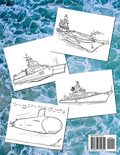 Little Sailor Coloring Real Navy: A Fun Activity Book 5+: 40+ Battleships, Destroyers, Carriers, Submarines (Coloring Army)