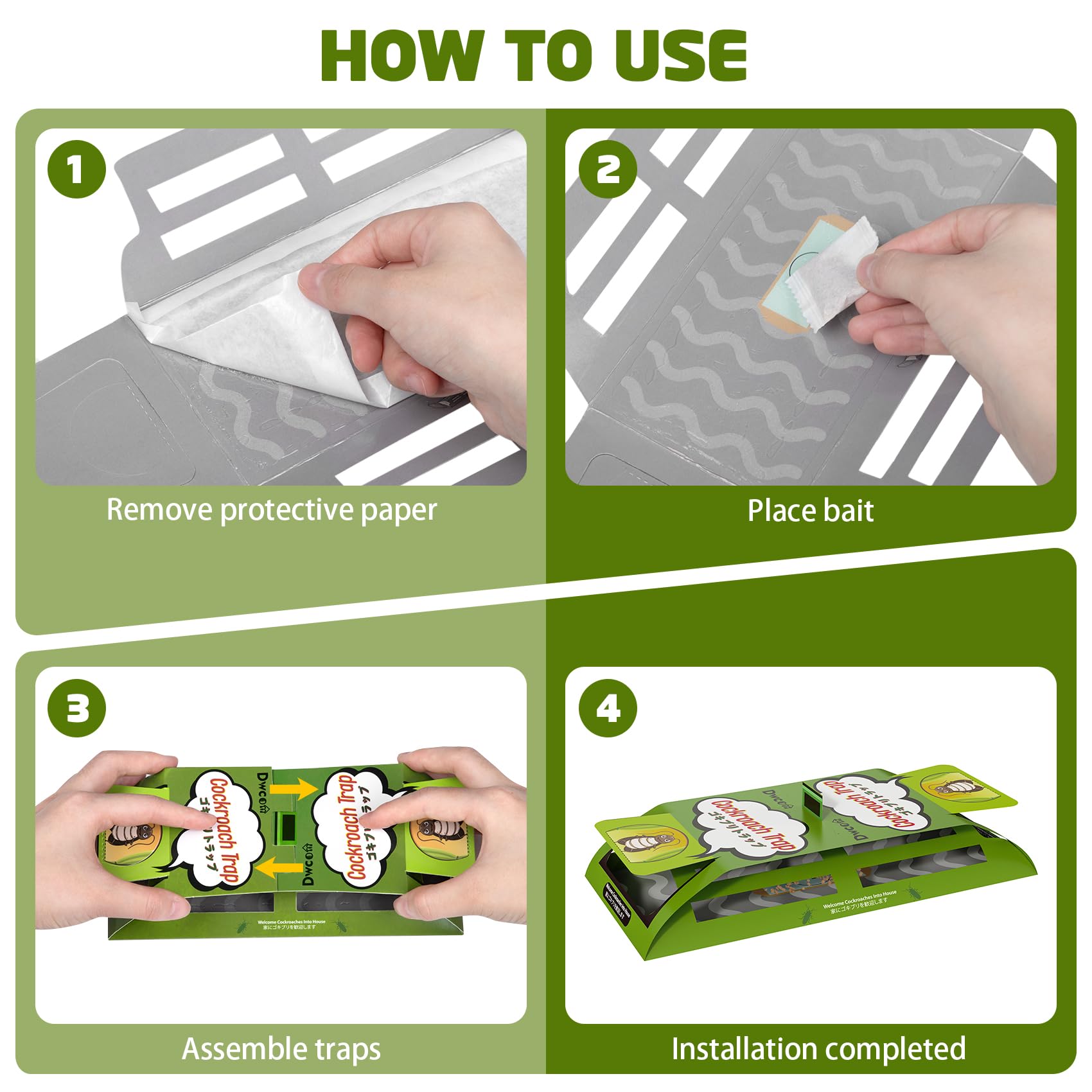 Dwcom 24 Pack Fly Trap Refill Glue Boards Fits for 4.3" Mosquito Traps Glue Boards for Insects Use