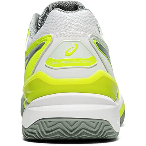 ASICS Women's Gel-Resolution 7 Clay Court Shoes, 7, Safety Yellow/Stone Grey